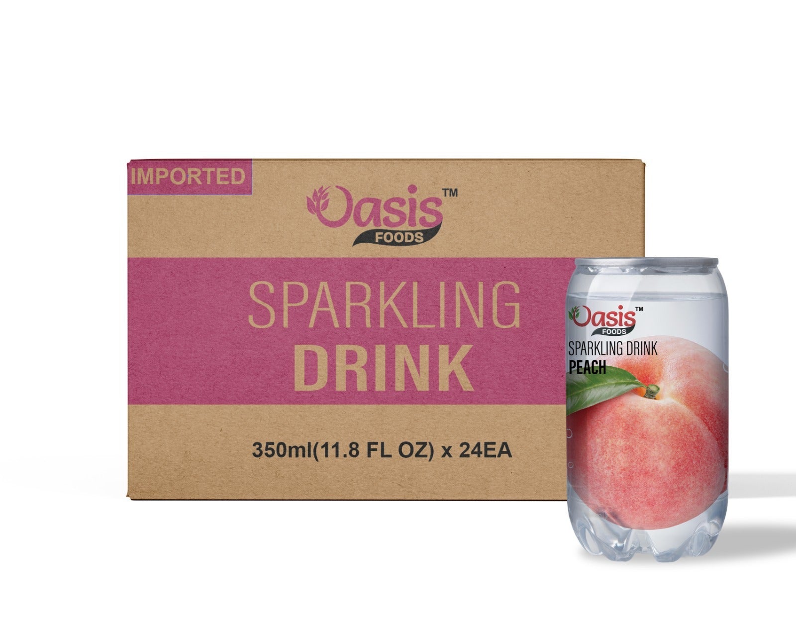 Oasis Sparkling Drink Peach - Carton of 24 cans | Seoul Oasis - Korean ...